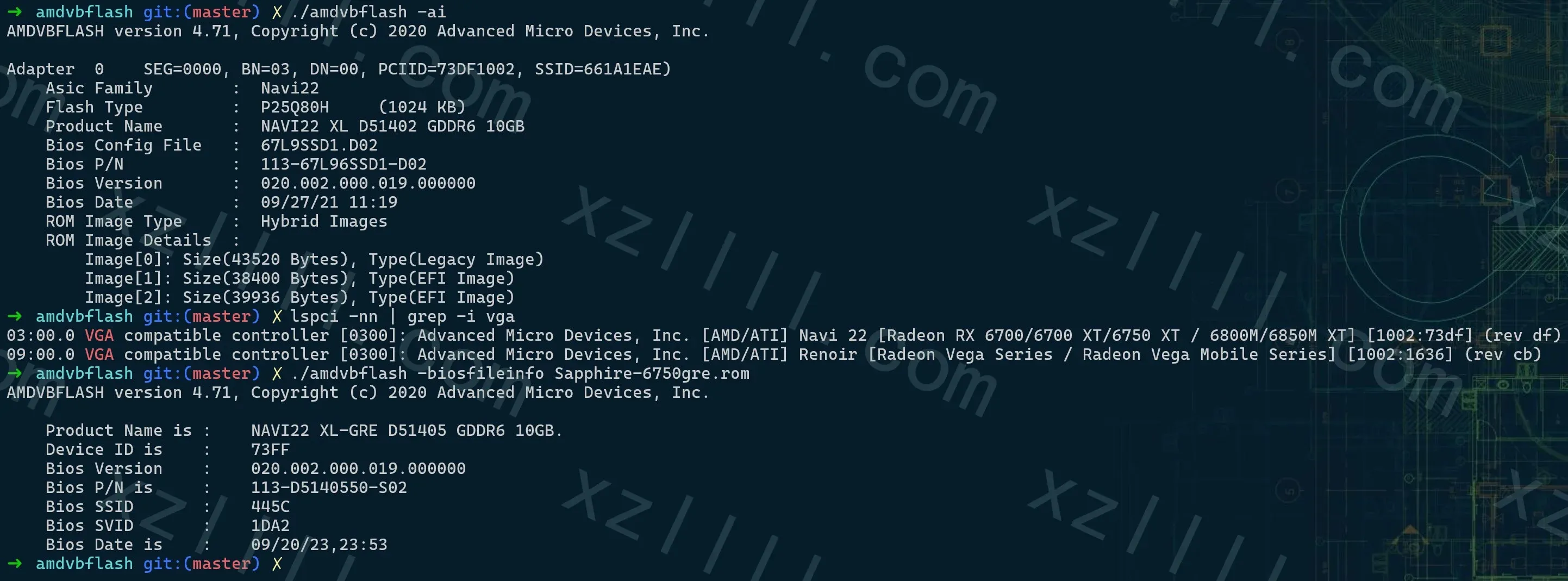 XFX讯景Radeon RX 6700XL刷写蓝宝石6750GRE 10G BIOS 实践
