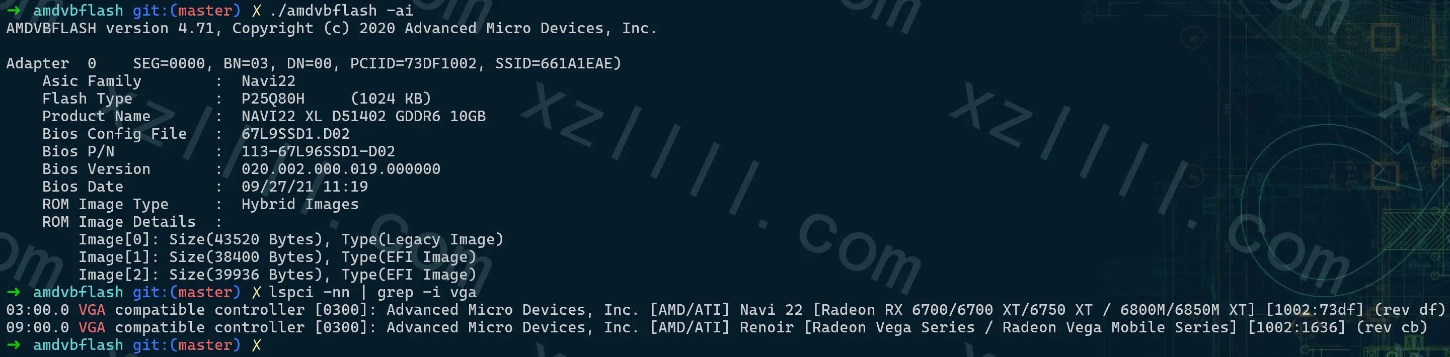 XFX讯景Radeon RX 6700XL刷写蓝宝石6750GRE 10G BIOS 实践